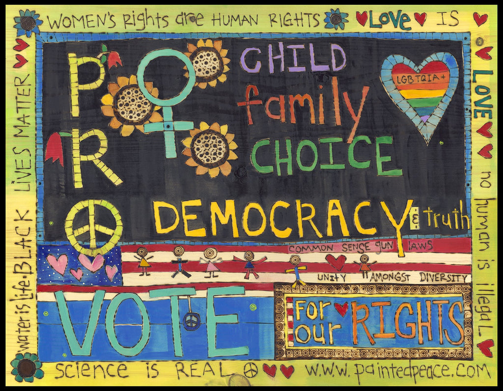 Vote For Our Future 18" by 24" Double-sided Yard Sign – Painted Peace ...