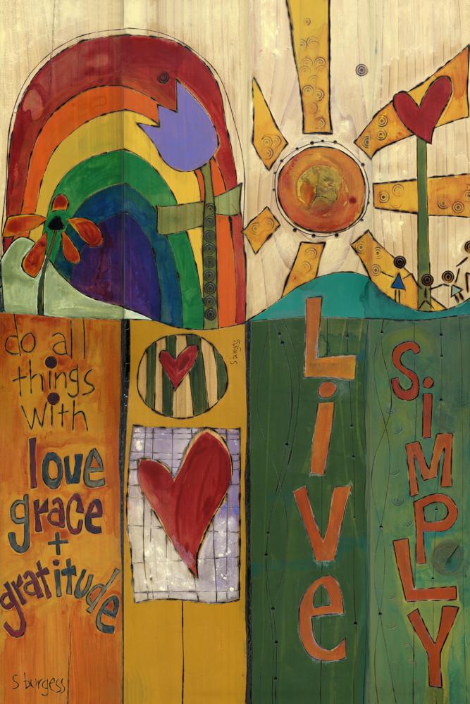 Live Simply Art Pole - 20" – Painted Peace - the Art of Stephanie Burgess