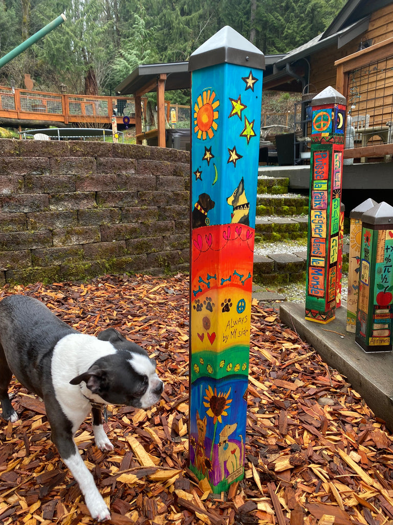 Peace Love Dog Art Pole - 40" – Painted Peace - the Art of Stephanie ...