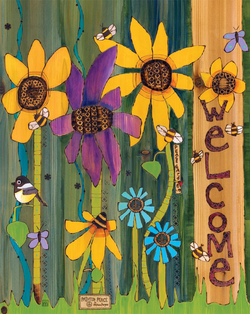 Welcome To The Peace Garden Art Pole - 20" – Painted Peace - the Art of ...