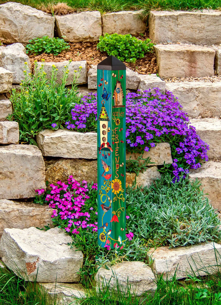 Gather Friends, Love Each Other Sing Out Loud Art Pole - 40" – Painted ...